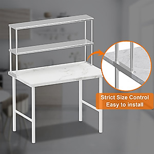 Stainless Steel Overshelf for Prep & Work Table, NSF Commercial Adjustable Double Deck Overshelf 2 Tier for Restaurant, Bar, Utility Room, Kitchen and Garage, 12'' x 60''