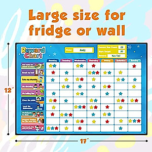 Reward Chart for Kids – 80+ Chores, Magnetic Chore Chart for Multiple Kids – Up to 3 Toddlers for Home Learning – Daily Star Chart for Classroom, Potty Training, Childrens Routine or Behavior Training