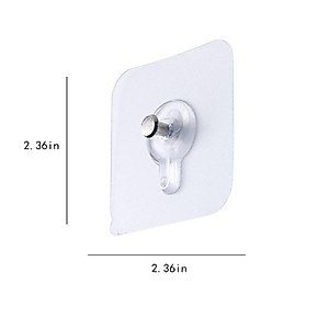 CTFRQC Adhesive Hooks for Wall(13lb Max), Wall Hangers Without Nails for Photos Frames, Utility Waterproof and Oil Resistant Hooks for Decorations and Bathroom Kitchen Racks -8 Pack, Transparent