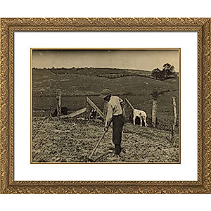ArtDirect Hine, Lewis Wickes 24x20 Gold Ornate Framed Art Print with Double Matting Titled: Orval Riggins
