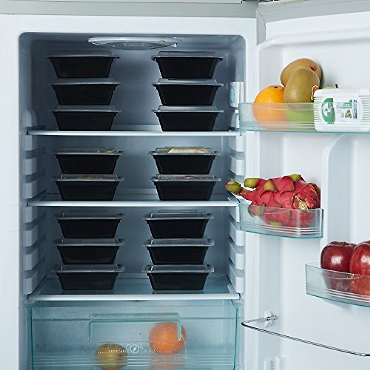 NutriBox [20 value pack] single one compartment 12oz MINI Meal Prep Food Storage Containers - BPA Free Reusable Lunch bento Box with Lids - Spill proof, Microwave, Dishwasher and Freezer Safe