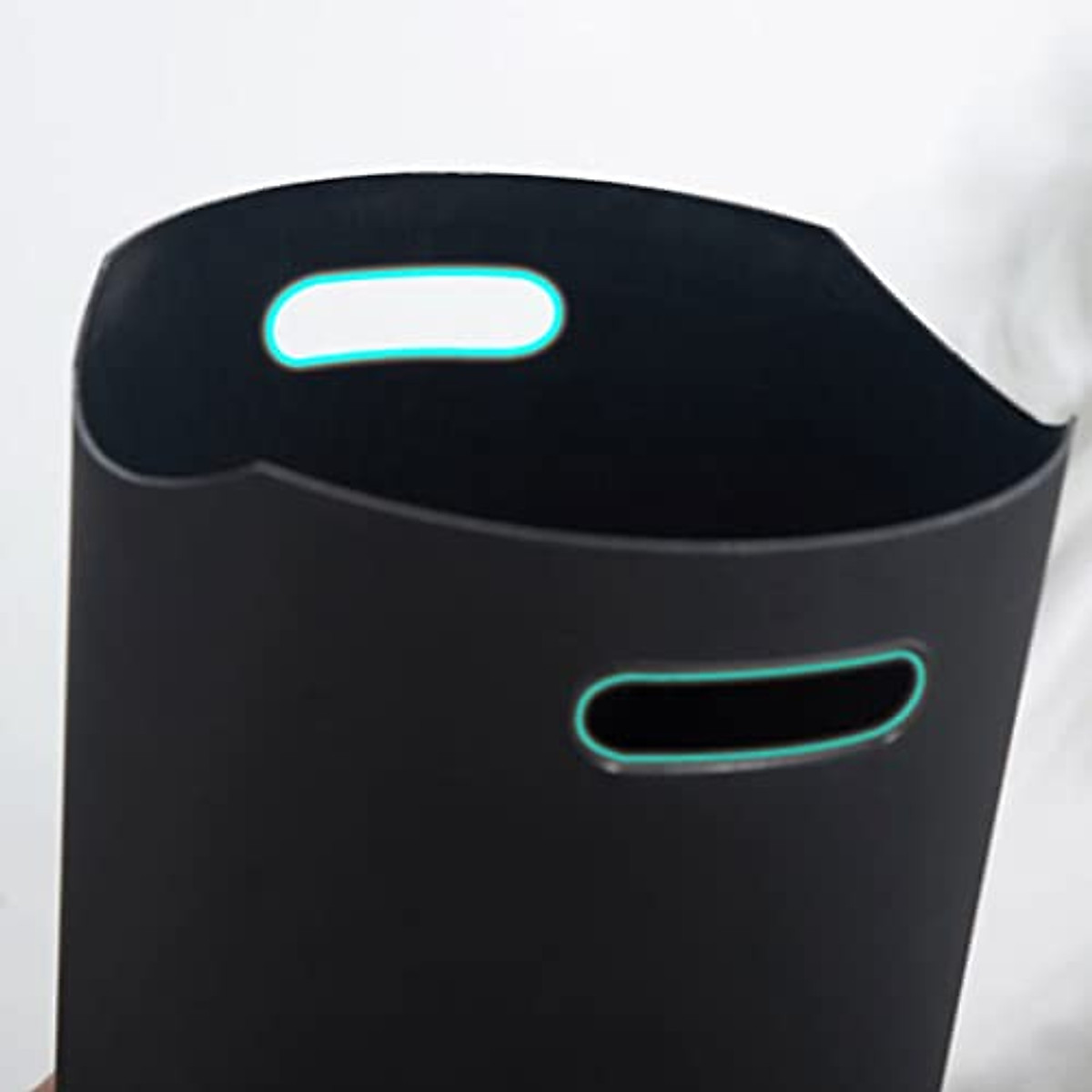 GOPG Round Trash Can, with Lid Press Type Wastebasket in-Band Tube Plastic Container Suitable for Kitchen Living Room Bathroom-20x21x26cm(8x8x10inch)-Khaki