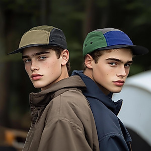 CLAPE 5 Panel Hat for Men, Curved Brim UPF50+ Sun Hats Quick Dry Outdoor Sports Running Hat Baseball Cap