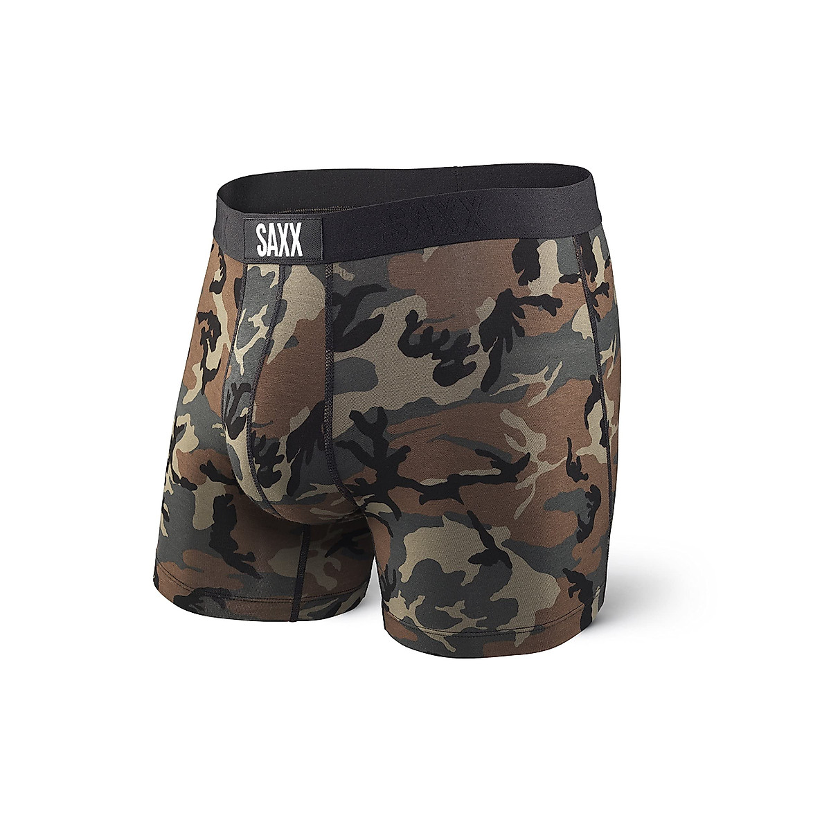 SAXX Underwear Co. Men's Vibe Super Soft Boxer Brief, Woodland Camo, Large