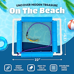 RELODECOR Beachcombing Shark Tooth Sifter - Lightweight Sand Sifter for Shark Teeth and Fossil Hunting, Durable with Comfortable Grip and Wrist Strap (Large)