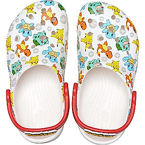 Crocs Classic Pikachu Clogs, Pokemon Shoes for Kids, White/Multi, 8 US Unisex Toddler