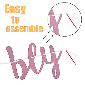 Bachelorette Party Decorations Glitter Rose Gold Pop The Bubbly She is Getting A Hubby Banner Bridal Shower Engagement Wedding Girls Night Out Hen Party Supplies Rose Golden Photo Props