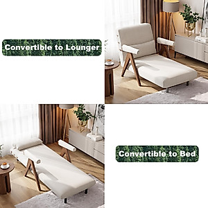 AQIMUELE Convertible Sleeper Chair Bed, 3-in-1 Single Chair Bed Sleeper for Adults with Adjustable Backrest for Living Room, Bedroom