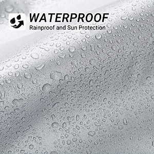 Favoto Bicycle Cover Waterproof Outdoor - Bike Rain Cover Thicken Oxford Windproof UV Snow Proof with Lock Hole Storage Bag for Mountain Road Bike City Bike Beach Cruiser Bike, Solid Silver