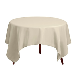 Gee Di Moda Square Tablecloth - 52 x 52 Inch Ivory Table Cloth for Small Square or Round Tables - Heavy Duty Washable Fabric - for Buffet Table, Holiday Party, Dinner, Wedding & Baby Shower
