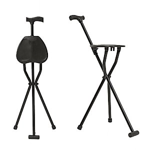 Doctor.Roo Walking Cane with Seat, Lightweight Walking Stick for Seniors, Anti-Slip Sturdy Seat Cane, While Walking and Convenience for Sitting