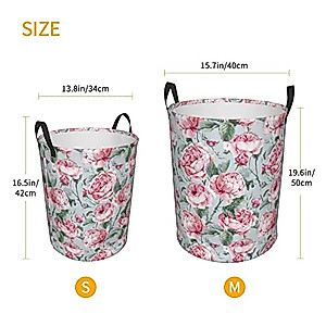 Rose Laundry Hamper Flower Laundry Baskets Large Women Hampers Toy Organizer Hamper Bag Dirty Clothes Storage Bin
