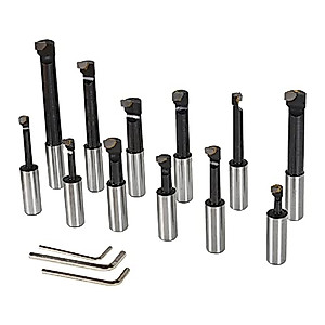 marddpair 12Pcs R8 Shank 3 Inch Boring Head 3/4 Carbide Boring Bar Set Fit for Bridgeport Milling