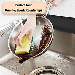 Silicone Sink Edge Protectors, Kitchen Sink Splash Guards, 4" x 20" Multifunction Sink Accessories, Splash Guard For Bathtub Sink, Countertop Protectors For Granite/Quartz Kitchen Sink