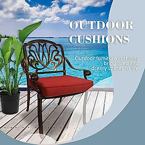 Sunshine Outdoor Indoor/Outdoor Patio Chair Cushion Outdoor Seat Cushions for Patio Furniture 20x20x2.8 inch Set of 4 Chili