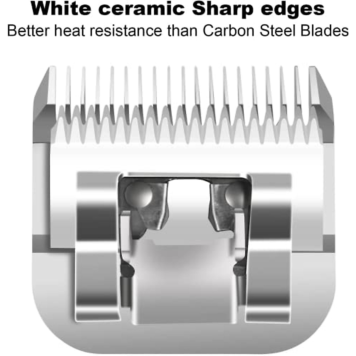 DODAER Detachable Pet Dog Grooming Clipper Ceramic Blades,Compatible with Andis Size 4FC Cut Length 3/8"(9.5mm),Most Oster A5,Wahl KM10 Series Clippers