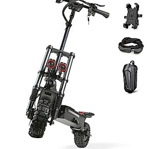 Adults Electric Scooter,Max Speed 50 MPH,5600W High Power Dual Motor,Up to 60Miles Range Battery,11 Inch Pneumatic Off-Road Tires with Detachable Seat for Daily Commuting…