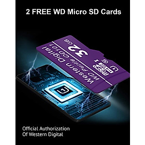 LaView Security Cameras for Home + 2X 32GB SD Cards, PT Baby Monitor System with Motion Detection, Two-Way Audio, Night Vision, Indoor WiFi Camera for Baby/pet, Alexa, USA Cloud Service