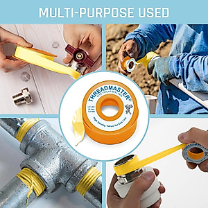 TAPEWELL Yellow Gas Pipe Thread Sealant Tape - Pack of 1-260" Length 1/2" Width Thread Seal Tape - for Propane, Natural Gas, and More