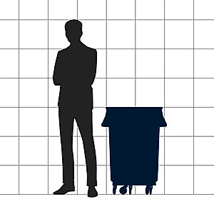 10-Pack! 44 Gallon White Round Commercial Trash Can with Lid and Dolly, Perfect for Restaurant, Office, School, Garage, Backyard, Workshop, Warehouse