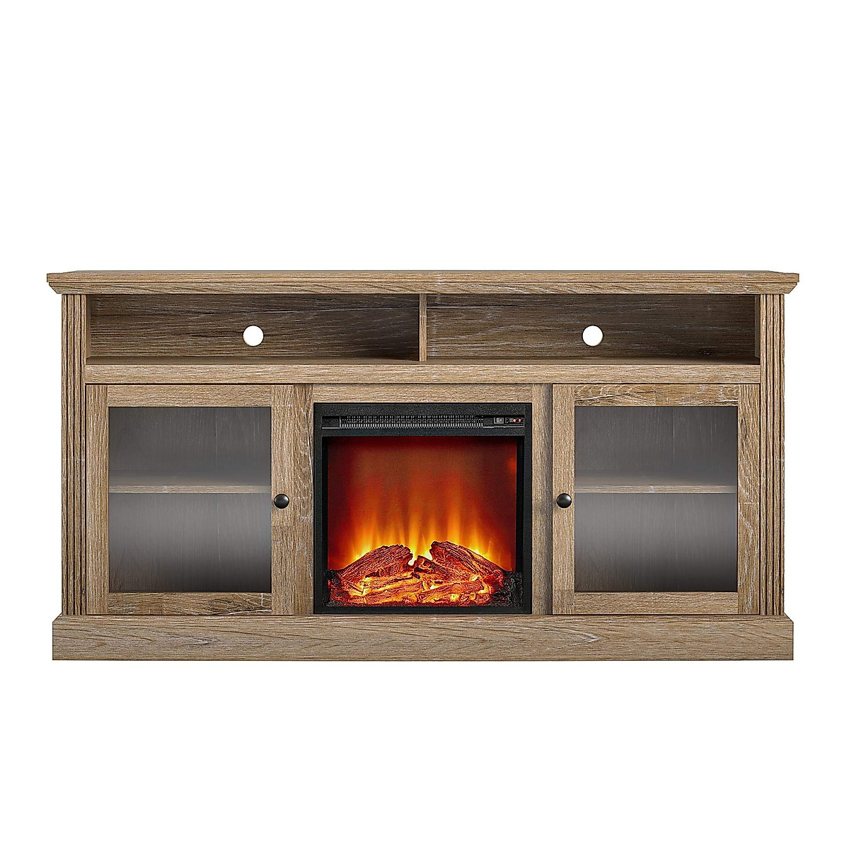 Ameriwood Home Chicago Fireplace TV Stand for TVs up to 65", Natural