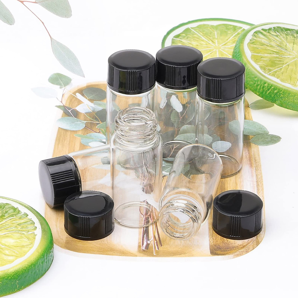 Newzoll Clear Liquid Sampling Sample Vials Glass Bottles Vials Screwcap Capacity 5ml (1/6 Oz) Pack of 20