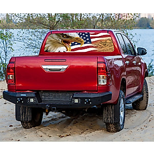 OEME Rear Window Decals for Trucks ,Truck Decals for Men , Patriotic Decoration Vinyl Sticker , American Flag Decal Large Size 66 in x 20 in