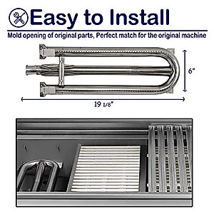 YOUFIRE Gas Grill Burner 19 1/8" x 6" Stainless Steel BBQ Replacement Parts for Brinkmann/Charmglow 810-8905-S and DCS Gas Grills, 3 Pack Burner Tube Grill Pipe Accessories