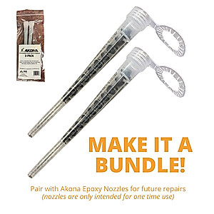 Akona Epoxy Crack Repair - Injectable Crack Filler, Repair Concrete, Brick, Foundational Cracks, & Water Leaks, Seals Holes, High Strength, Clear Liquid Epoxy Resin (6 Ounce, 1)
