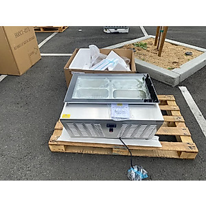 Gelato Freezer Display Case Dipping Cabinet Pan Ice cream Countertop White Frame 4 Pan DW-67L