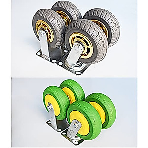 Generic Cart Platform Cart 4 Wheels Hand Truck with Swivel and Fixed for 360 Degree Transport Small Push Trolley Foldable Handle Easy Storage Platform Truck Cart (Size : 4inchWheels-Green)