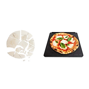 NerdChef Speed Steel - High Performance Pizza Baking Stone | Integrated Backstop & Handles | Heating Fins (13.5" x 14.5" x .90" Thick)