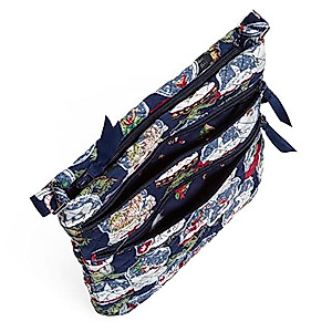 Vera Bradley Women's Cotton Triple Zip Hipster Crossbody Purse, Snow Globes - Recycled Cotton, One Size