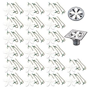 Drain Hair Catcher, 20 Pcs Flower Hair Catcher Shower Drain, Bathtub Drain Cover, Shower Hair Stopper, Drain Clog Protectors for Sinks, Drain Hair Remover Tool, Flower Shower Hair Cleaning Chain