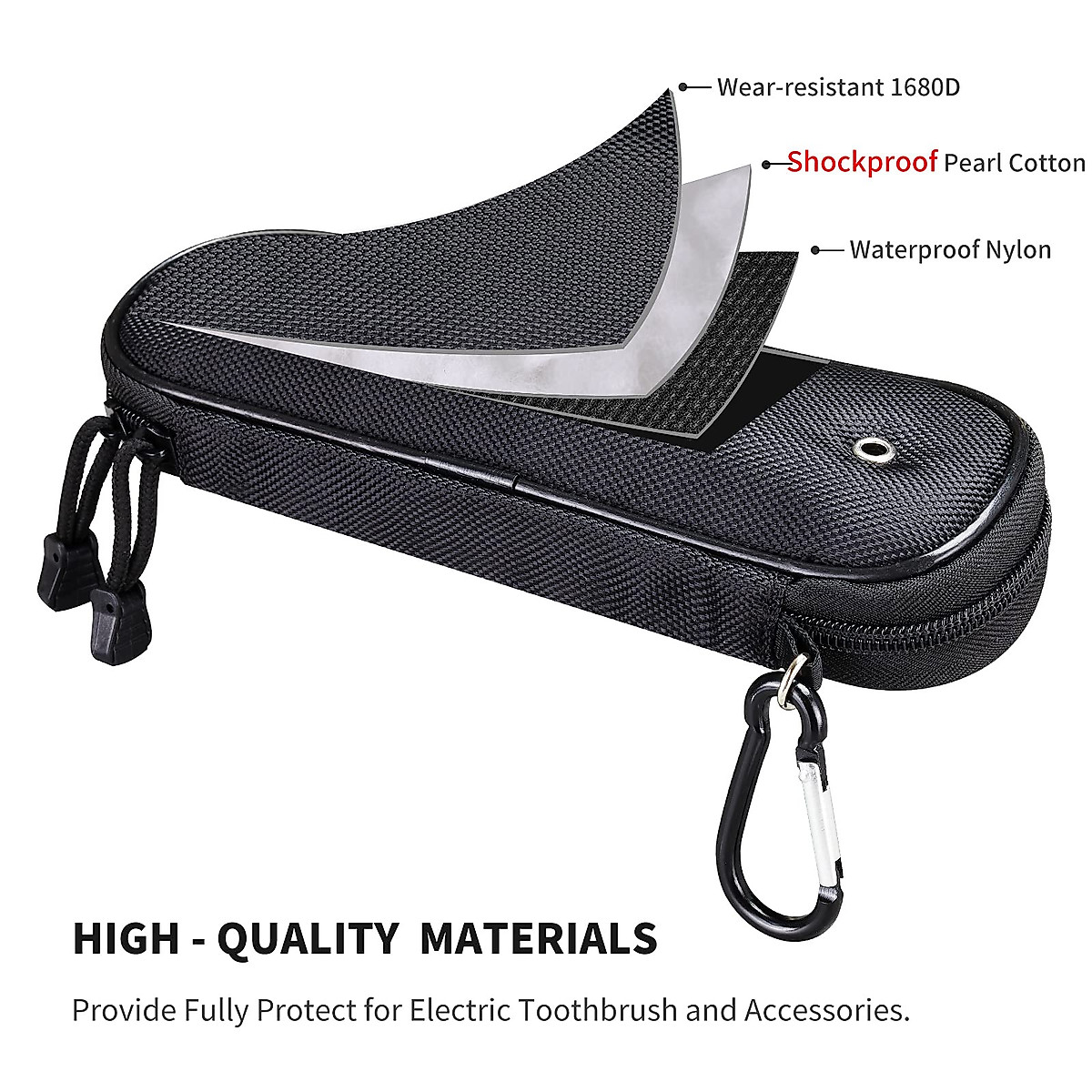 Toothbrush Travel Case for Oral-B Pro 500/600/650/1000/1500/2000/3000/3500/5500/Pro-Health,Genius X Limited/6000/7000/7500/8000/9600,Smart 1500/3000/5000,Vitality Dual Clean.(Case Only) Black