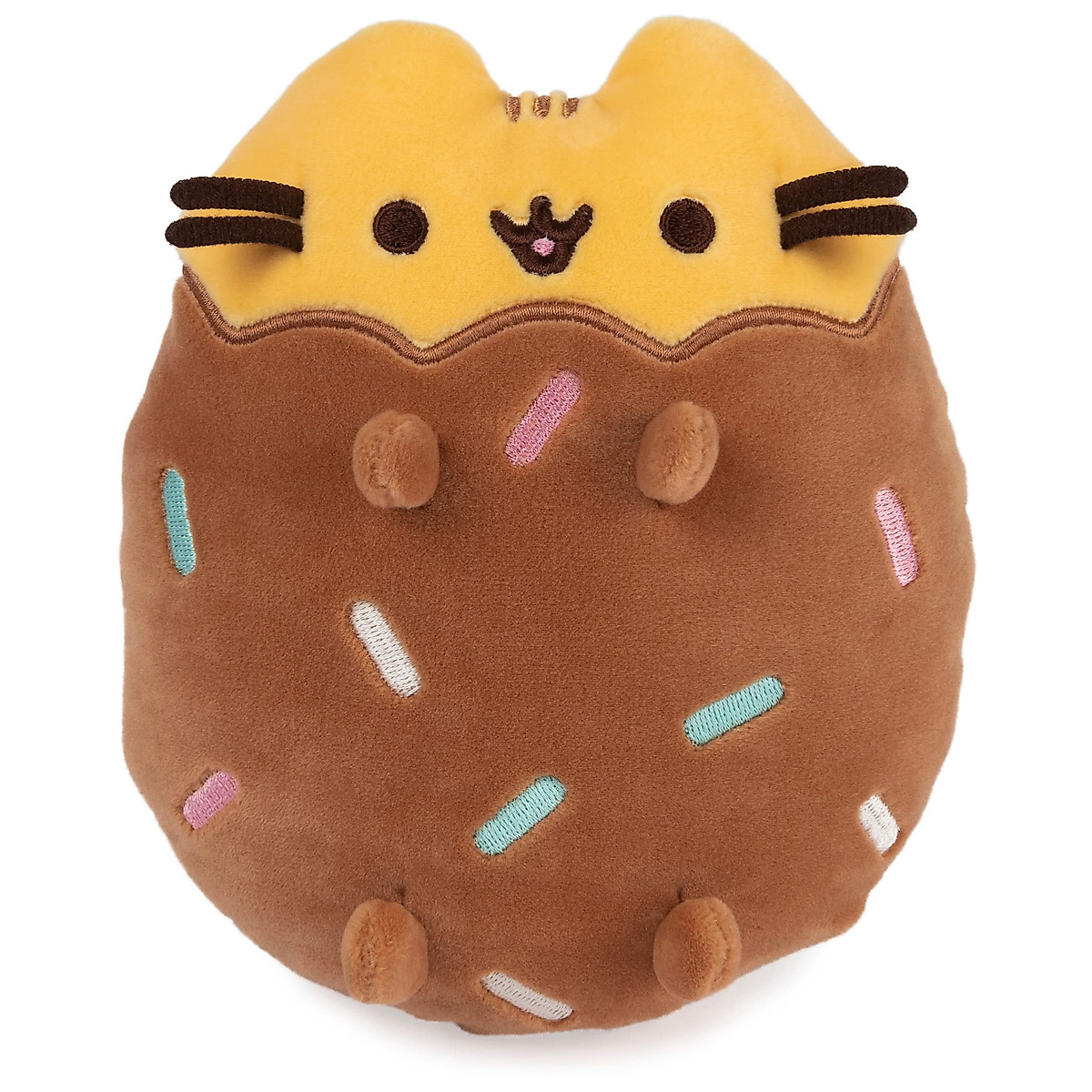 GUND Pusheen Chocolate Dipped Cookie Squisheen, Stuffed Animal for Ages 8 and Up, Brown/Yellow, 6”