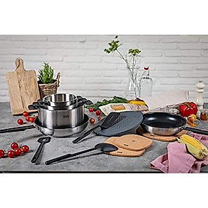 KUHN RIKON Smart & Compact Casserole Pot, 5 Litre/24 cm, Stainless Steel, 5 liters, Silver