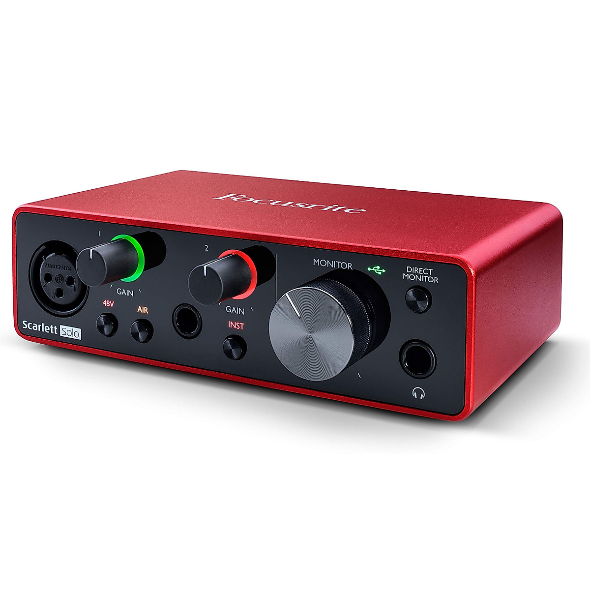 Focusrite Scarlett Solo 3rd Gen 2-in, 2-out USB Audio Interface Bundle with XLR Cable and Austin Bazaar Polishing Cloth
