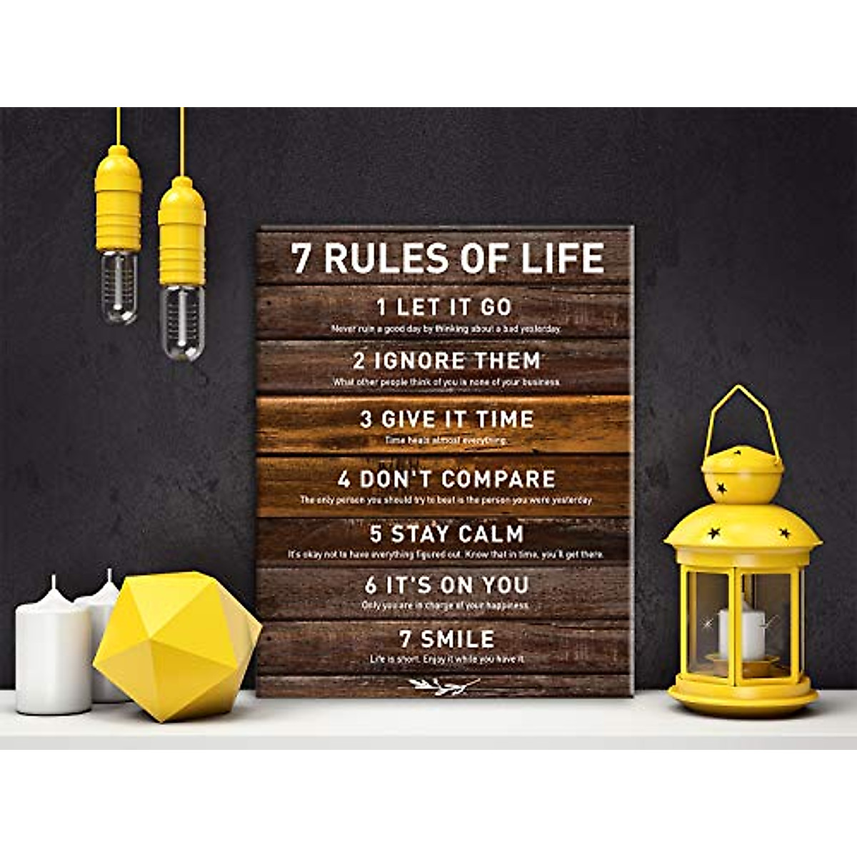 HIjie Inspirational Life Quotes Theme Canvas Wall Art For Office Studios School Dorm Wall Décor, Inspirational Motivational Living Room Bedroom Office Home Decor