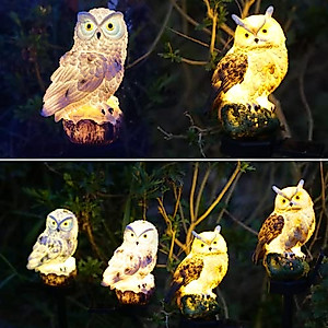 SmilingTown 2 Packs Owl Solar Lights Outdoor Figurine Lights Owl Decor Solar LED Lights Garden Decoration with Stake Waterproof for Lawn Pathway Yard Patio Owl Gift Ideas
