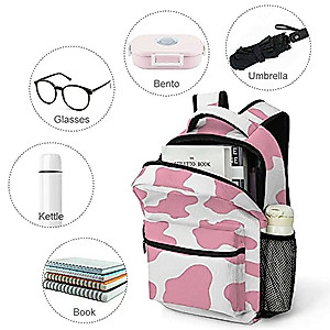 My Little Nest Casual School Backpack Pink Cow Spots Lightweight Travel Daypack College Shoulder Bag for Women Girls Teenage One_Size