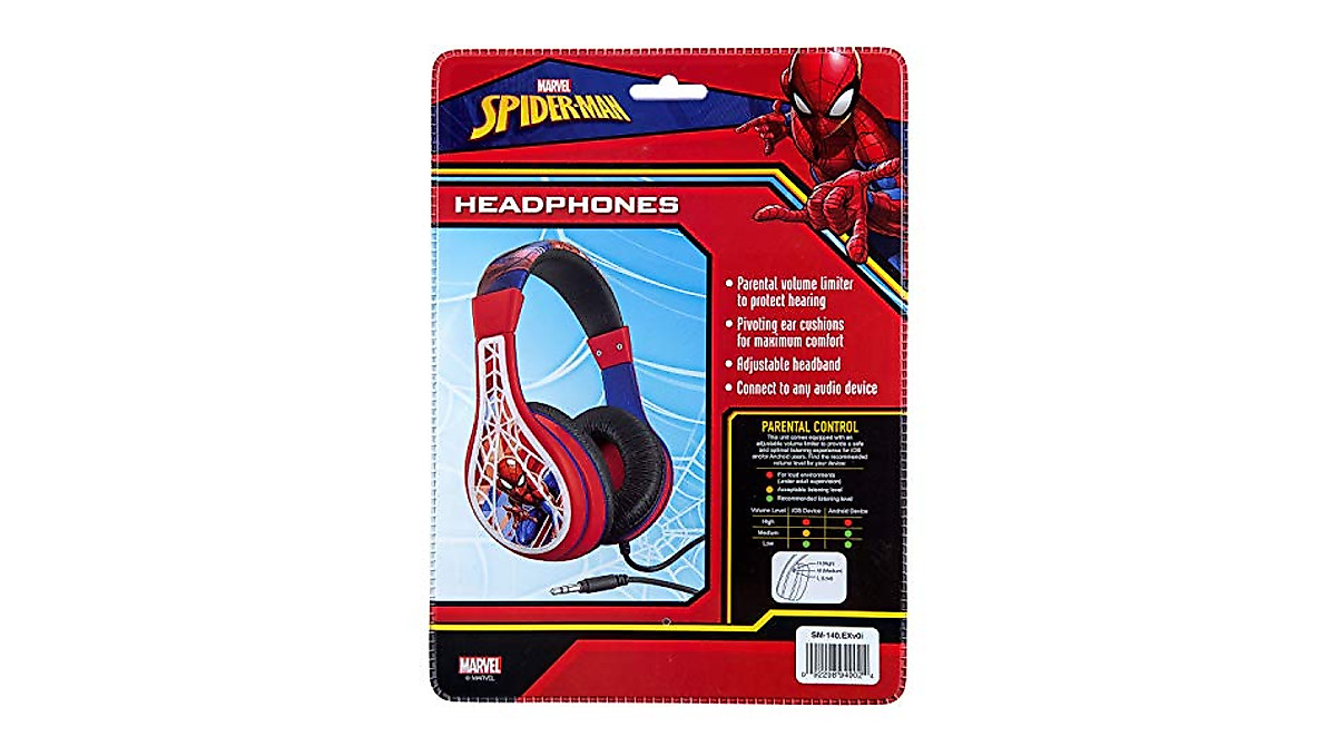 Spider Man Kids Headphones – Safe, Adjustable & Tangle-Free Earbuds