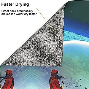Guitar Girl Printed Drying Mat For Kitchen Ultra Absorbent Microfiber Dishes Drainer Mats Non-Slip Silicone Quick Dry Pad - 18 X 16inch