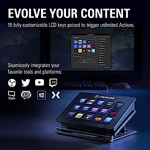 Elgato Stream Deck Classic - Live production controller with 15 customizable LCD keys and adjustable stand, trigger actions in OBS Studio, Streamlabs, Twitch, YouTube and more, works with PC/Mac