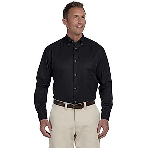 Harriton Men's Long-sleeve Twill Dress Shirt