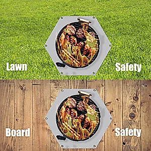 EJPTOYS Yegbong-Outdoor Heat Resistant Fiberglass Fire Pit Mat, BBQ Mat, Hexagon BBQ Mat Fire Pit Mat. Fire Mat Deck Protection. Suitable for Outdoor Decks, Grass, Patios, Grounds.
