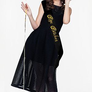 Black Bye Bitches Sash - Gold Foil Funny Wedding Engagement Bachelorette Themed Party Decor Gift - Bridal Shower, Bachelorette,Engagement Hen Party Sash