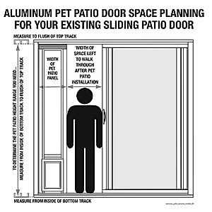 Ideal Pet Products Aluminum Pet Patio Door, Adjustable Height 77-5/8" to 80-3/8", 7" x 11-1/4" Flap Size, White