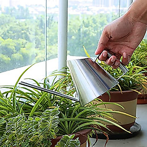 Fasmov 13.5 Oz Stainless Steel Watering Can Modern Style Watering Pot, Small Watering Can for Indoor Plants Houseplant Succulents Bonsai Office Desk Stainless Steel Mini Watering Can with Long Spout