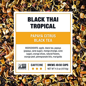 Tiesta Tea - Black Thai Tropical | Mango Citrus Black Tea | Premium Loose Leaf Tea Blends | High Caffeinated Black Tea | Make Hot or Iced Tea & Brews up to 50 Cups - 4.5oz Refillable Tin